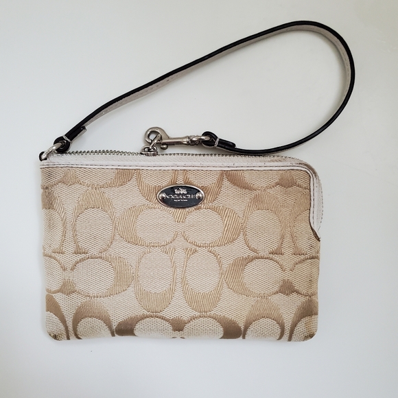 Coach | Bags | Coach Wrislet Wallet Cream | Poshmark